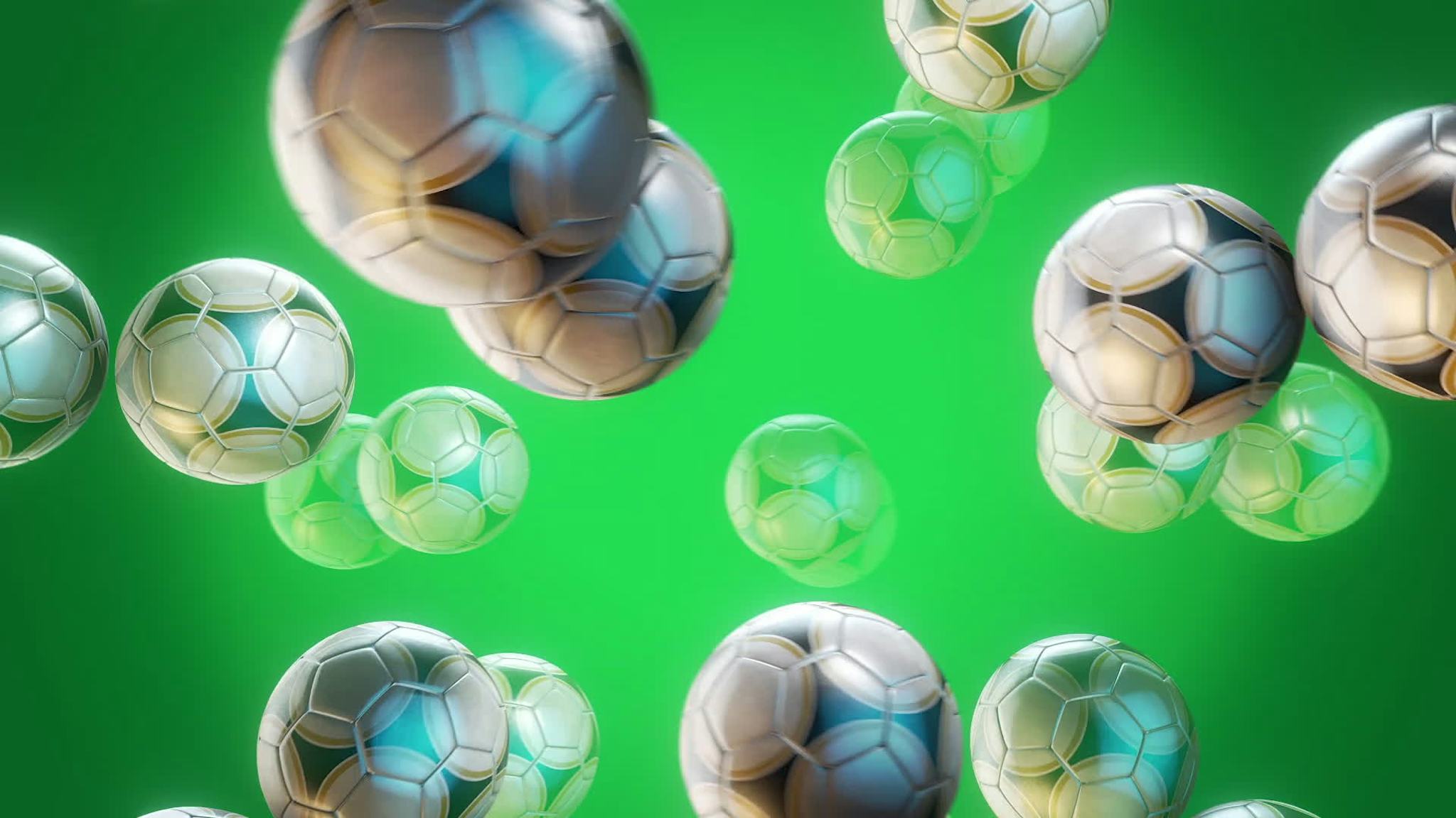 Flying White Footballs On Alpha • Motion Graphics Template • Uppbeat