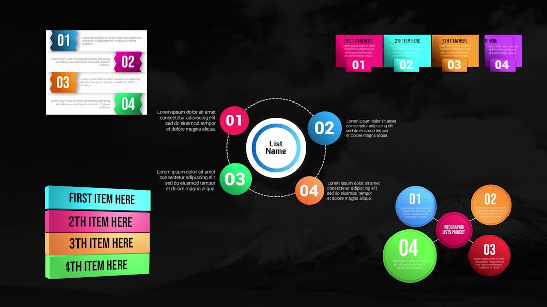 Infographic Lists Pack • DaVinci Resolve Template • Uppbeat
