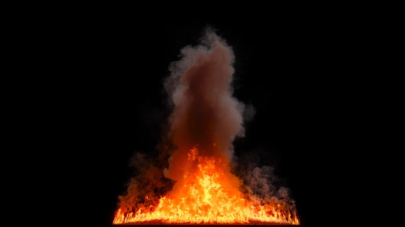 Blockbuster Fire Explosion Side View on Alpha • Free Motion Graphics ...