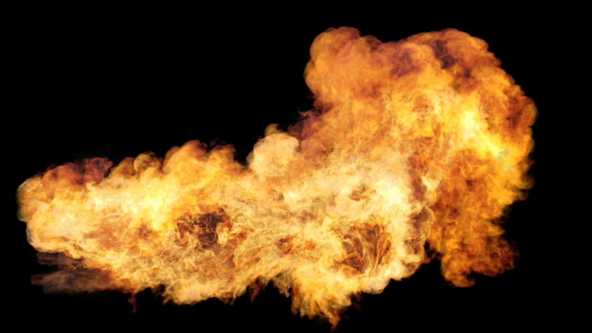 Blockbuster Fire Explosion Side View on Alpha • Free Motion Graphics ...