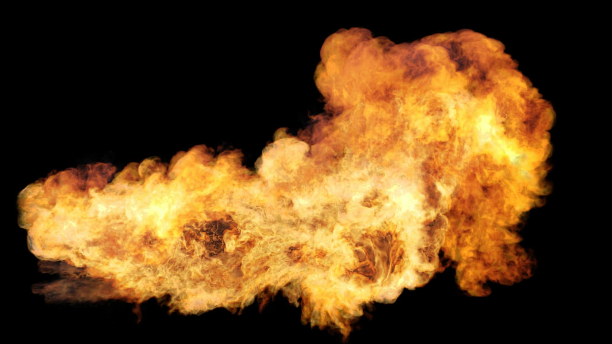 Blockbuster Fire Explosion Side View on Alpha • Free Motion Graphics ...