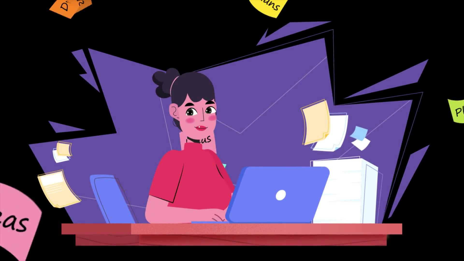 Woman Stressed Out from Work Pressure • Free Motion Graphics Template ...